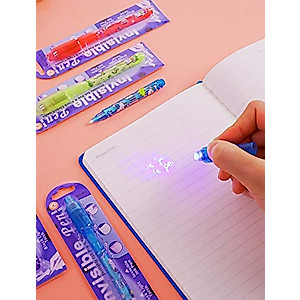 Invisible Ink Pen 24Pcs Spy Pen with UV Light Magic Marker Kid Pens for Birthday Party,Writing Secret Message for Easter Day Halloween Christmas Party Bag Gift