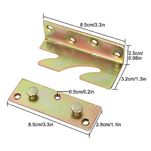 4 Sets Bed Rail Fittings No-Mortise Bed Rail Brackets Heavy Duty Bed Frame Hardware Rust Proof Bed Frame Connectors with Screws for Headboards, Footboards Hold