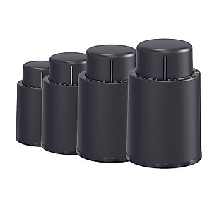 Wine Stoppers for Wine Bottles (4-Pack) - Vacuum Wine Preserver Set - Wine Saver and Sealer for Bottles - Reusable Wine Corks for Glass Bottles - Wine Accessories and Gifts to Keep Wine Fresh