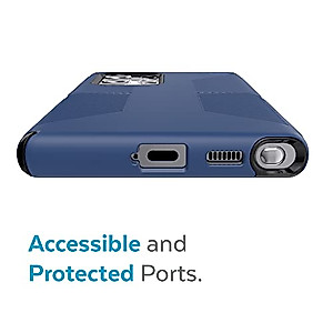 Speck Black Samsung Galaxy S22 Ultra Case - Drop Protection, Extra Grip, Scratch Resistant & Shock-Absorbent Case for Galaxy S22 Ultra - Slim Design Grip Case - Coastal Blue Black Storm Blue Presidio2