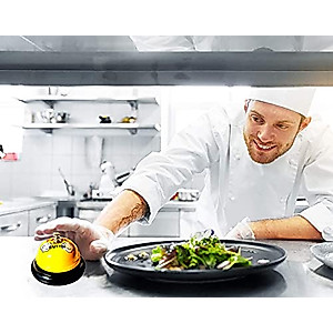 Service Bell for Restaurant Desk Call Bells Dogs Bell Service Bell for Sick Funny Elderly Loud Bell(1 3.5" Service Bell & 1 Black Bell Sign with Sticker)