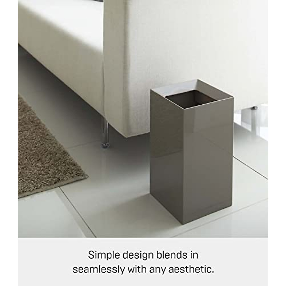 YAMAZAKI home 6950 Veil-Trash Can, Taupe