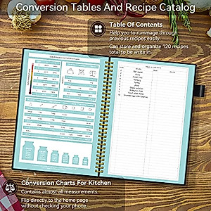 Recipe Book to Write in Your Own Recipes, Blank Recipe Notebook with Tabs for Family Cooking Lover, 120 Pages Recipe Organizer, 8.5 x 5.5", Black