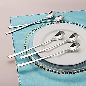 IMEEA Iced Tea Spoons Long Handled 18/10 Stainless Steel Stirring Spoon 9-Inch Bar Spoon Cocktail Mixing Spoon, Set of 6