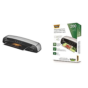 Fellowes Saturn 3i 125 Thermal Laminator Machine with Self-Adhesive Laminating Pouch Starter Kit, 12.5 inch & Thermal Laminating Pouches, Letter Size Sheets, 5mil 200pk, Clear (5743601)