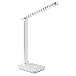 Eye-Caring Charging Desk Lamp Folding LED Eye Protection USB Interface Touch Dimming Reading Lamp for Study and Work Office lamp (Color : White)
