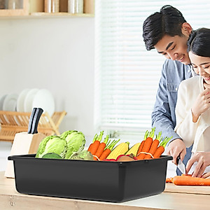 Taysisiter 12 Packs Black Plastic Commercial Bus Tubs, 13 L Plastic Restaurant Dish Washing Box