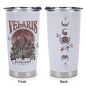 Velaris City Of Starlight Tumbler Acotar The Night Court Bookish 20 Oz Stainless Steel Insulated Tumblers with Lid And Straw Bookish Acotar Travel Coffee Mug Gifts
