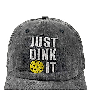 NVJUI JUFOPL Embroidered Pickleball Hat, Pickleball Gifts Accessories, Pickle Ball Hats, Baseball Cap for Men and Women Black