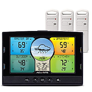 AcuRite Multi-Room Weather Station with Wireless Indoor/Outdoor Thermometer and Digital Color Display with Weather Forecaster (02082M), Full Color