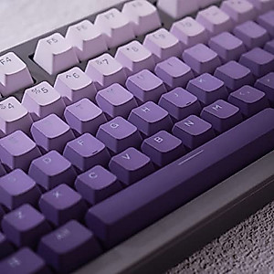 Sumgsn Gradient Purple Keycaps Shine Through OEM Profile Double Shot PBT Keycaps 123 Keys for Mechanical Keyboard Cherry Mx Gateron Switches