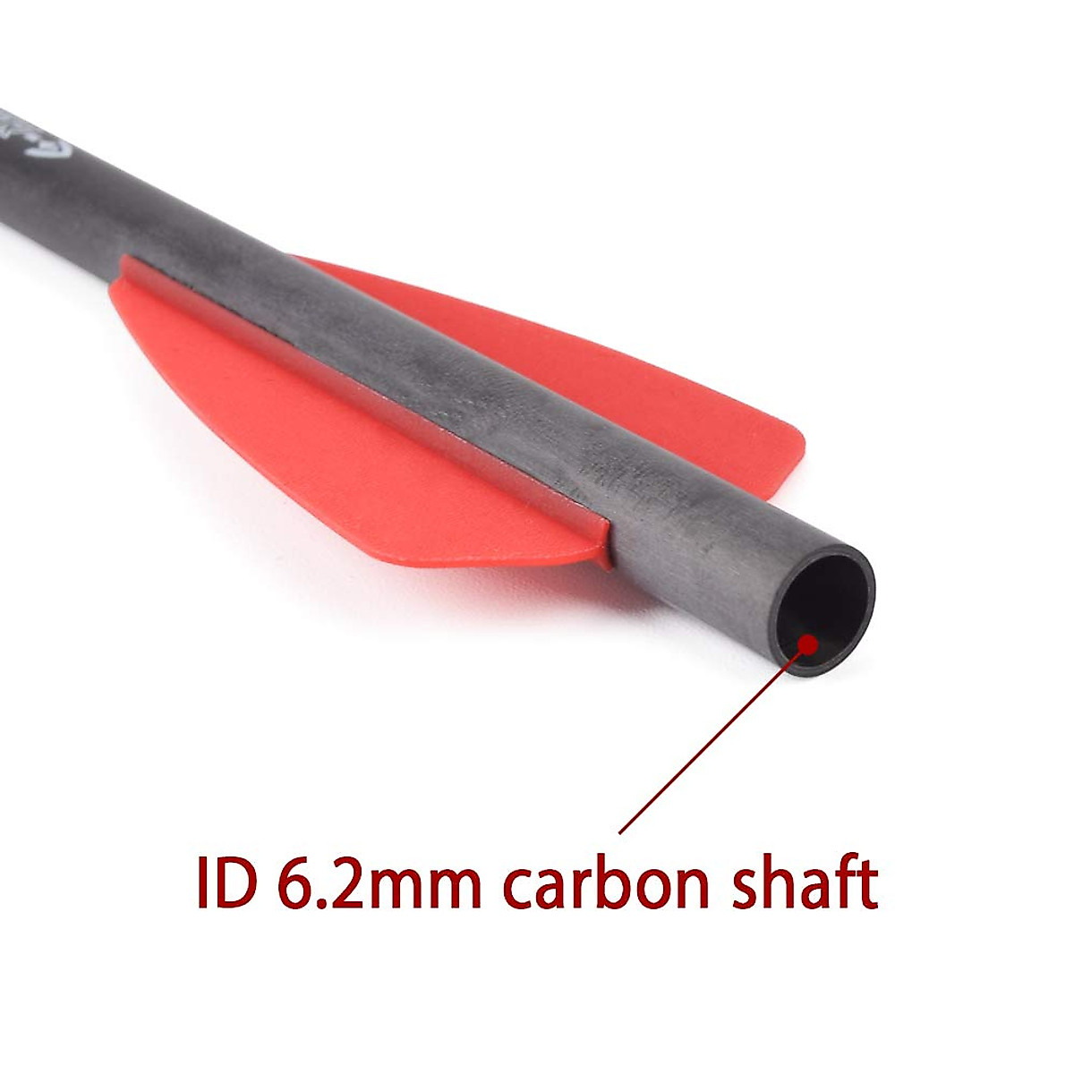 ELONG OUTDOOR 7.5" inch R9 Crossbow Bolts Carbon Arrows 2" Red Vanes with 100grain tips for Hunting Shooting Targeting