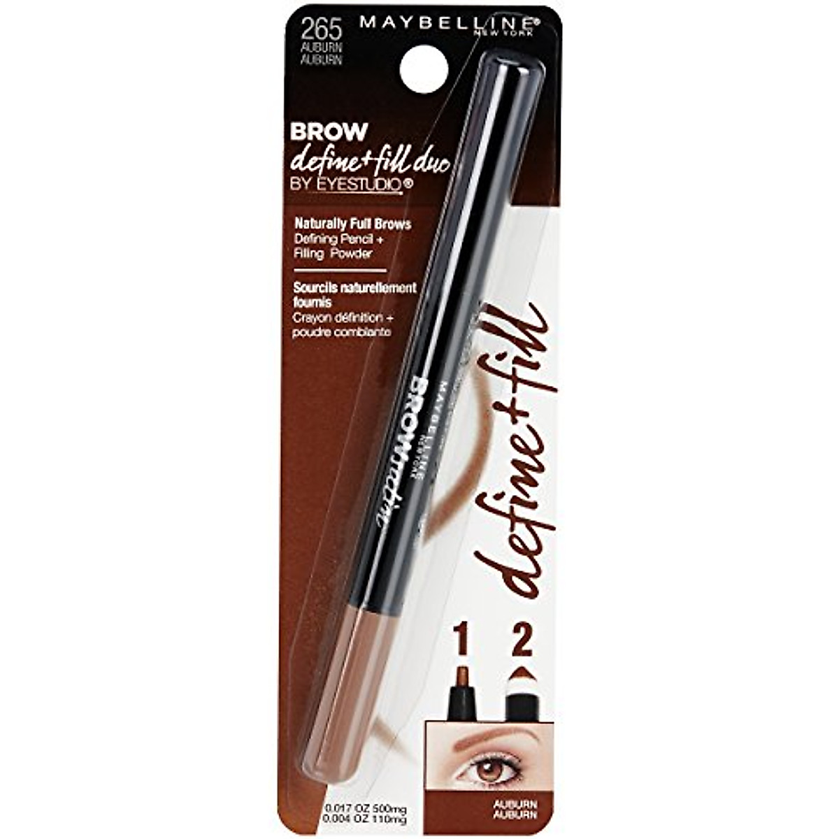Maybelline New York Maybelline New York Brow Define + Fill Duo, Auburn, 0.021 oz.