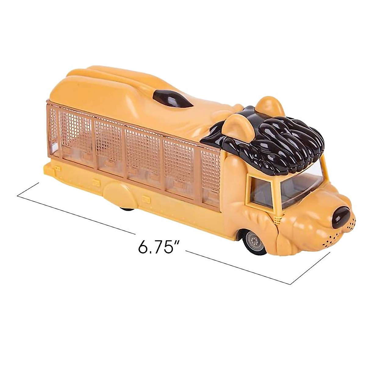 ArtCreativity Pull Back Lion Safari Animal Bus for Kids, 7 Inch Lion Design Bus with Pullback Mechanism, Durable Plastic Material, Safari Party Decorations, Best Birthday Gift for Boys & Girls
