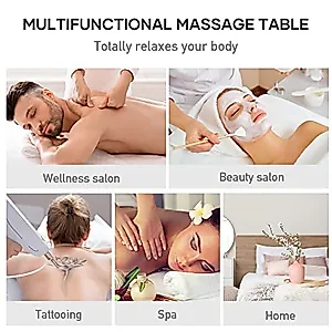 Careboda Professional Massage Table Foldable Massage Bed 3 Fold with 4cm High Density Sponge Robust Beechwood Legs Carrying Bag Full Accessories for Spa Salon Tattoo Beauty