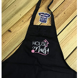 PLACE4PRINT Personalized Chef Apron with Hat Set for chef Embroidered Design - Aprons for Women and Men, Kitchen Chef Apron with 2 Pockets and Long Ties, Adjustable Bib Apron for Cooking, Serving