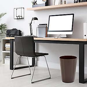 Small Trash Can – Open Top Garbage Cans for Kitchen, Office, Dorm, Bathroom, etc. –Waste Can for Compact/Tight Spaces – The Perfect Bathroom Trash Can - 2 Gallon Trash Bin – Glossy Metalic Dark Brown