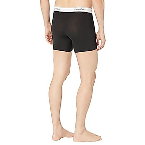 Calvin Klein Men's Modern Cotton Stretch 3-Pack Boxer Brief, Black, Palace Blue, Vanilla ICE, Medium