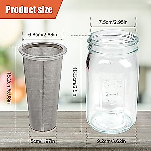 UYANGG Cold Brew Mason Jar Coffee Maker 32 OZ Wide Mouth Cold Brew Pitcher With Coffee Filter and Cleaning Brush For Coffee, Iced Tea, Sun Tea, Lemonade (black)