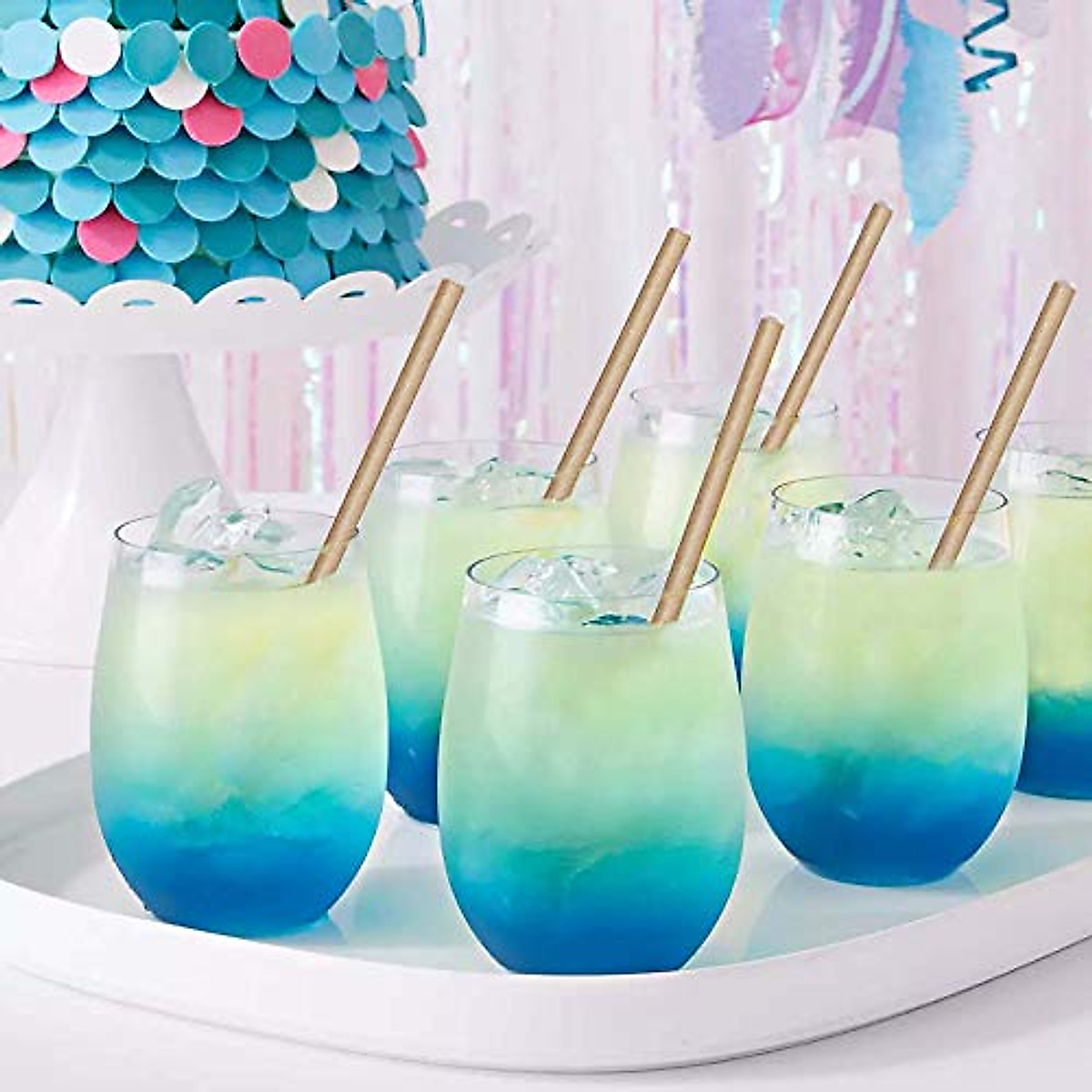 Naturalik 100-Pack Extra Durable Biodegradable Paper Straws - Dye-Free- Eco-Friendly Sturdy Paper Straws Bulk- Drinking Straws for Smoothies, Restaurants and Party Decorations, 7.7" (Brown 100ct)