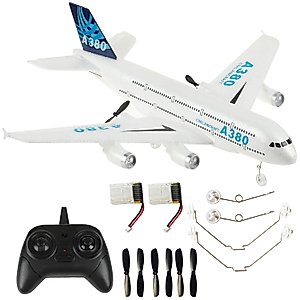 OTTCCTOY RC Plane Remote Control Airplane 2.4Ghz DIY 3 Channels Remote Control Airplane Built in 6-Axis Gyro, A380 RC Aircraft for Kids EPP Foam Glider for Advance