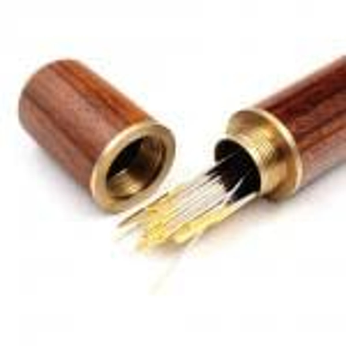 Hand Sewing Needles Storage Wooden Box Needles Bottle Sandalwood Needle Holder Needlework Storage Wood Case Toothpick Box(no Pattern,Black)