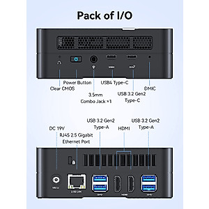 MINISFORUM Venus Series UM690S Mini PC AMD Ryzen 9 6900HX Desktop Computer, DDR5-4800 32GB 1TB PCIe4.0 SSD, 2.5Gbps LAN, 2X 4K HDMI, 1X 8K USB4 Output, Radeon 680M Graphics Micro PC