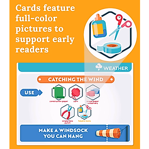 Carson Dellosa STEM Challenges, Jr. Learning Cards, 31 pc. Science Kits for Kids 4-6, STEM Kits for Kids 4+ Year Old, PreK-Grade 1 Hands-On Activity Cards for Plants, Animals, Weather and More