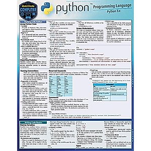 Python Programming Language QuickStudy Laminated Reference Guide
