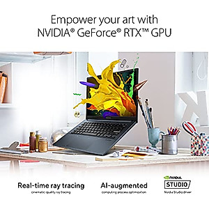 ASUS VivoBook Pro 14 OLED Laptop, 14” 2.8K OLED Display, AMD Ryzen 7 6800H Mobile CPU, NVIDIA GeForce RTX 3050 GPU, 16GB RAM, 1TB SSD, Windows 11 Home, Quiet Blue, M6400RC-EB74