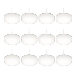 Mega Candles 12 pcs Unscented White Floating Disc Candle, Hand Poured Paraffin Wax Candles 2 Inch Diameter, Home Décor, Wedding Receptions, Baby Showers, Birthdays, Celebrations & Party Favors