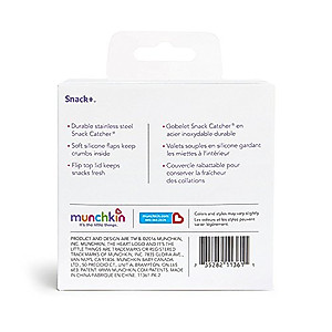 Munchkin® Snack+™ Stainless Steel Snack Catcher with Lid, 9 Ounce, Blue, 1 Pack