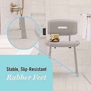 Medline Martha Stewart Euro Style Shower Chair with Microban for Disabled, Seniors and Elderly, Bath Chair for Tub, Supports up to 300 lbs.
