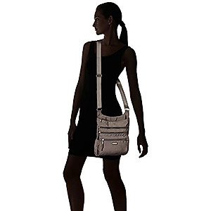 Baggallini womens Around Town Bagg With Rfid Phone Wristlet Handbags, Gray, One Size US