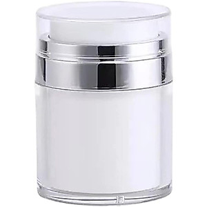 Airless Pump Jar,Cream Jar Vacuum Bottle, Empty Refillable Cosmetic Air Pump Jars Bottles, Portable Airless Lotion Sample Container Pot, Leak-Proof DIY Portable Travel Makeup Containers (15ML)