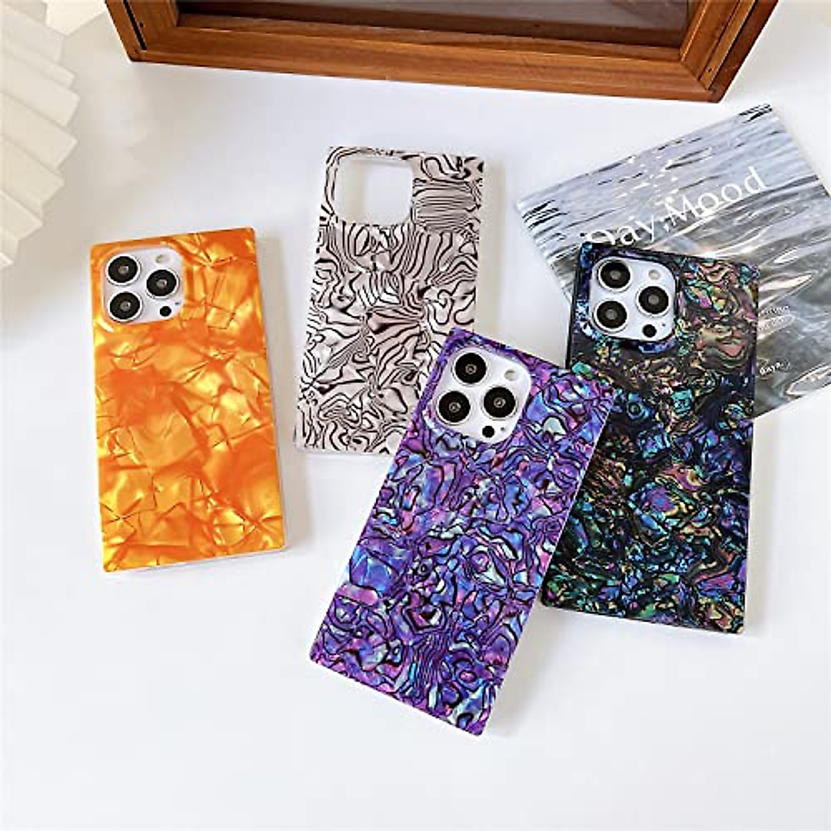 Cocomii Square Case Compatible with iPhone 13 Pro Max - Slim, Glossy, Opalescent Pearl, Iridescent Glitter, Easy to Hold, Anti-Scratch, Shockproof (Abalone)