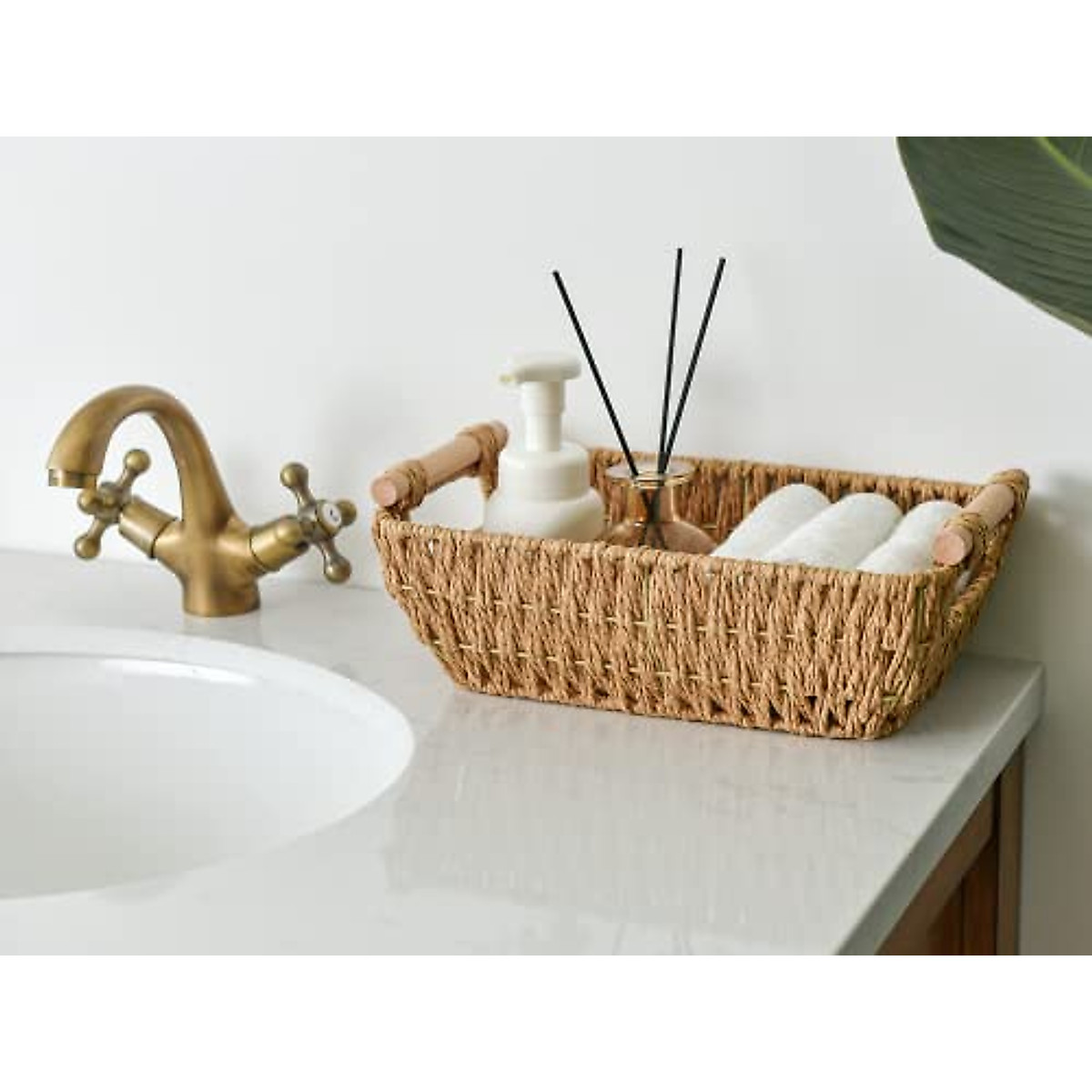 StorageWorks Round Paper Rope Storage Baskets