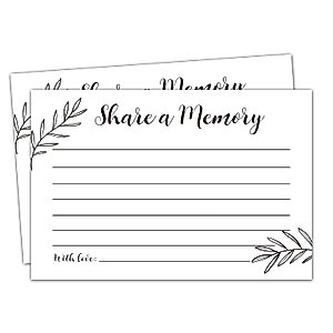 Share a Memory Cards, 50 Cards, Memory Card for Celebration of Life, Graduation, Wedding, Retirement, Going Away Party, 4inch x 6inch, White