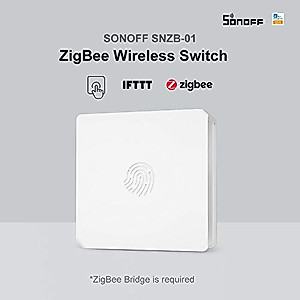 Sonoff SNZB-01 Zigbee Wireless Switch, Supports To Create Smart Scenes, Trigger The Connected Devices on Ewelink APP With Three Control Options,Sonoff ZigBee Bridge Required.(Battery Is Not Included)