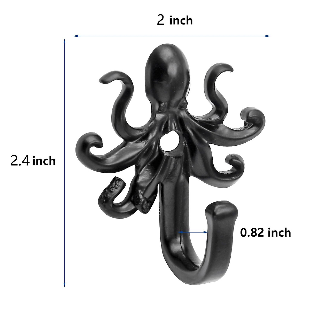 FANYUN 5 Pack Coat Hooks Wall Hooks, Octopus Decorative Wall Mounted Hooks Rustic Metal Hanger for Towel, Key Holder, Hanging Coats, Scarves, Bags, Purses, Backpacks Home Decor (Octopus)