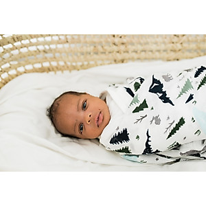 GRACED SOFT LUXURIES Extra Soft Muslin Swaddle Baby Blankets 70% Rayon from 30% Cotton 2 Pack (Woodland Forest)