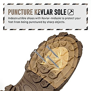 Koiule Steel Toe Shoes for Men Women Work Construction Boots Indestructible Steel Toe Work Safety Boots for Men Composite Toe boots,botas de trabajo para hombre Brown38