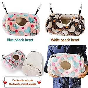 Litewoo Sugar Glider Sleeping Pouch Small Animal Hammock, Hanging Bed Warm Cotton Nest for Rat Hamster Gerbil Sugar Glider Chinchilla Squirrel Guinea Pig (Pink)