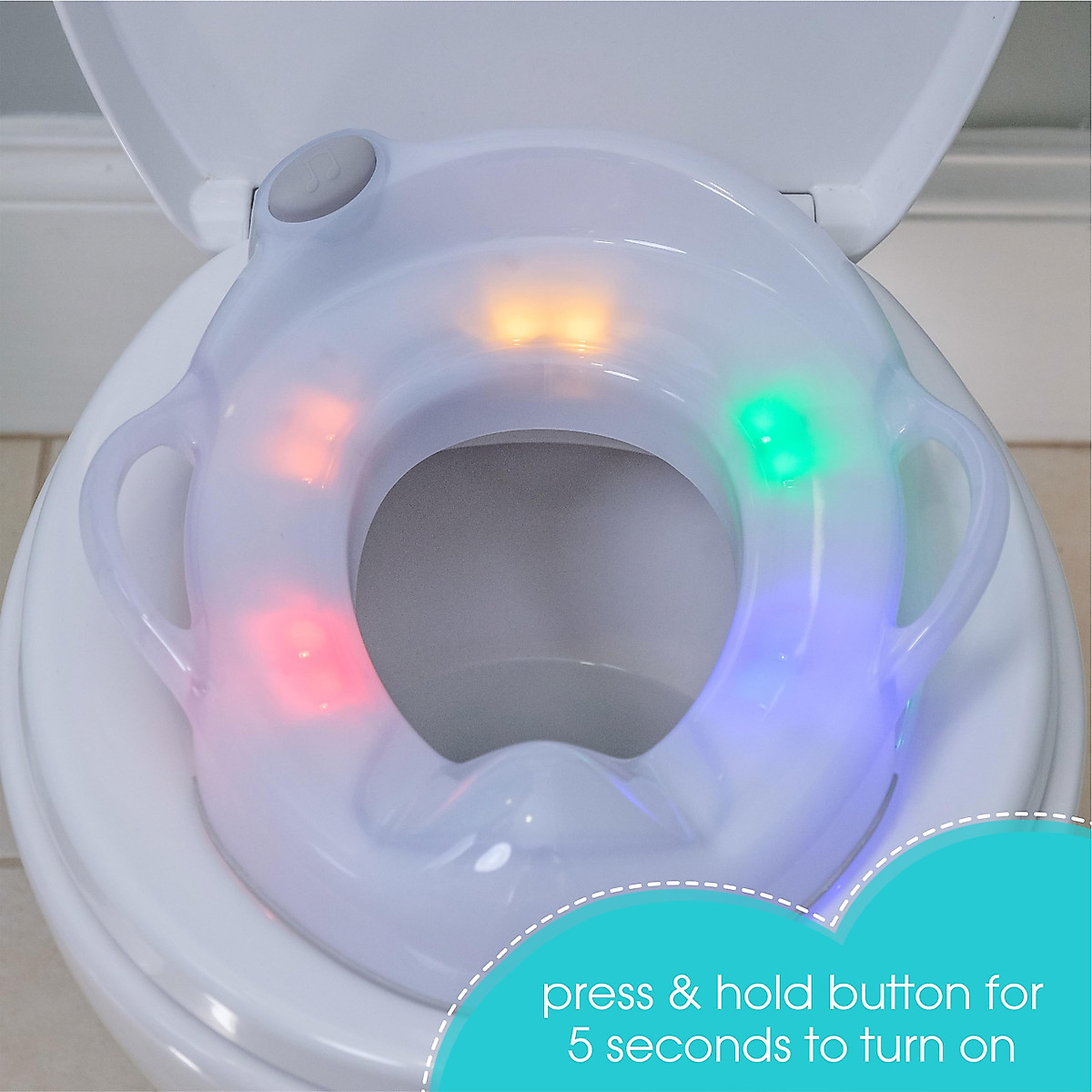 Summer Infant My Size Potty Ring Lights and Songs – Potty Training Seat Ring with Interactive Lights That Plays Music for Kids