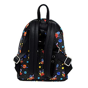 Loungefly x Disney Stitch in Space Allover-Print Mini Backpack (One Size, Black Multi)