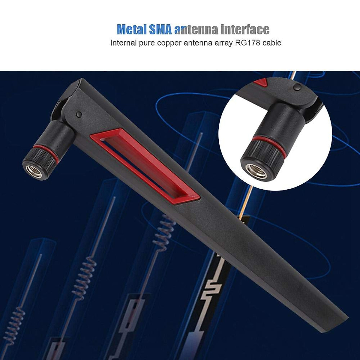 3PCS High Gain Router Antenna, SMA 8DBi Interface Band Antenna, RG178 Pure Copper Cable, LAN Antenna and Router Adapter for AC68U/AC88U/AC66U