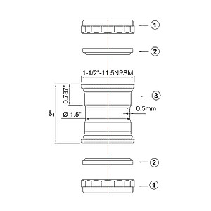 ZM 1-1/2-Inch or 1-1/4-Inch by 1-1/2-Inch Straight Extension Coupling Trap Adapter, Brass