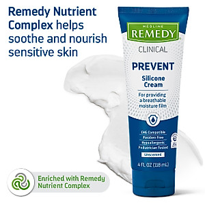 Medline Remedy Clinical Silicone Cream (4 oz), 12 Count, Unscented, Chapped, Sensitive Skin, Breathable, Incontinence Care, Soothing, Breathable Film, Moisturizing, Nourishing