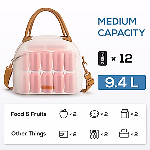 TOURIT Double Deck Insulated Lunch Bag Expandable with Cute Lunch Bags for Women