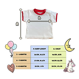 My Cotton Baby Mc Donald's Cotton Baby Salopette, Jumpsuit With Tshirt For Newborns & Infants - 2 Pack Cotton Baby Romper For Unisex, Multicolor, 9-12 Months